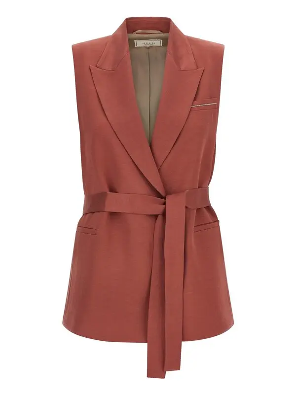 Peserico Linen Viscose Vest - Red