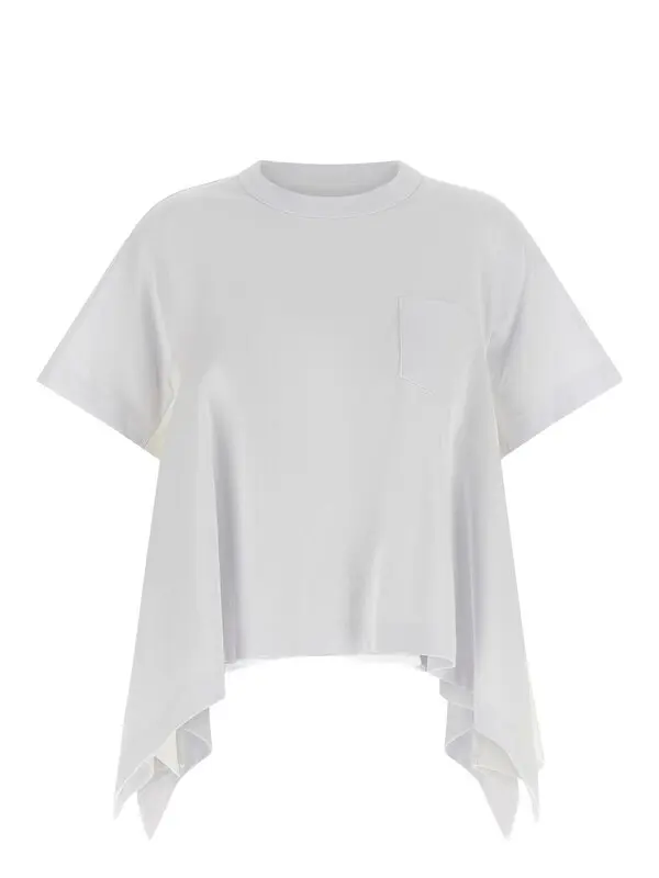 Sacai Denim Insert T-shirt - White