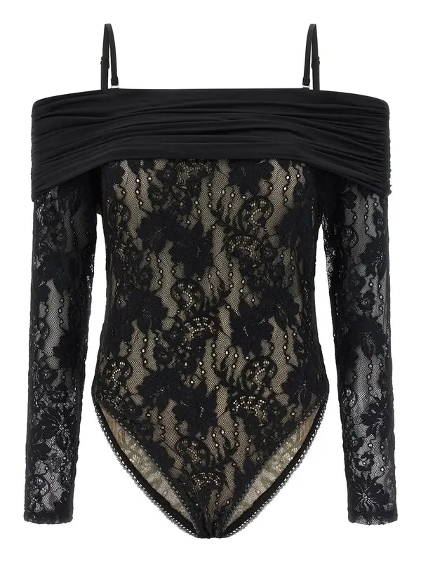 Zimmermann Rebellion Stretch Lace Bodysuit - Black
