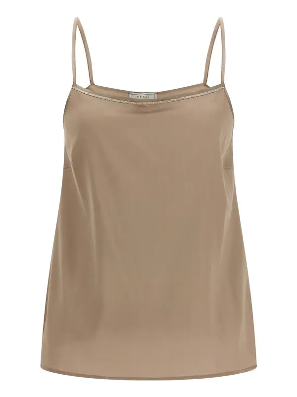Peserico Punto Luce Silk Crepe De Chine Top - Brown