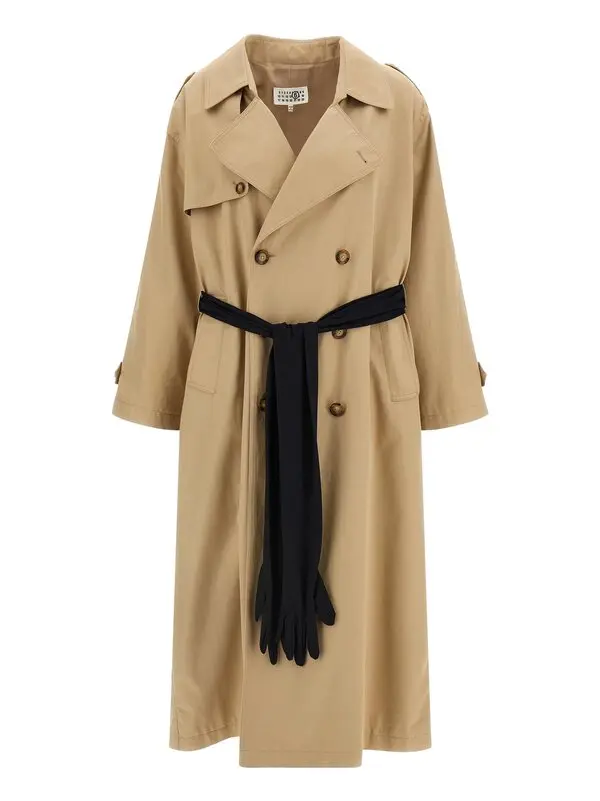MAISON MARGIELA Trench Coat With Gloves - Beige