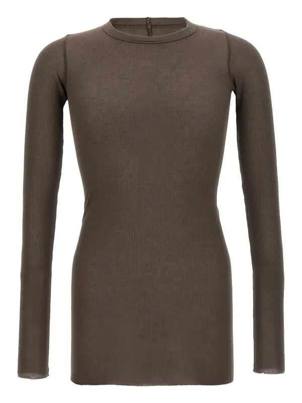 Rick Owens Rib Ls T' T-shirt - Gray