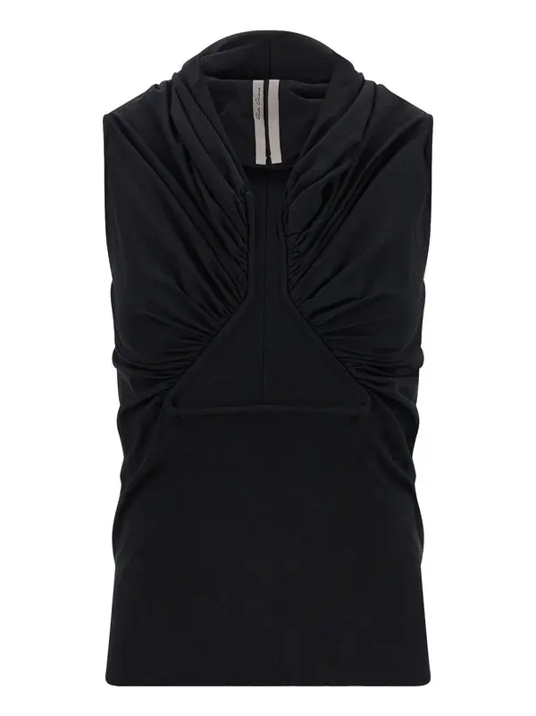 Rick Owens Jersey Ss Prong Top - Black