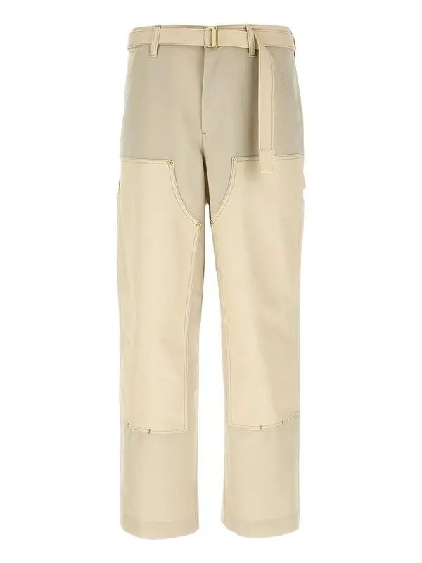 Sacai X Carhartt Wip 'duck' Trousers - Beige