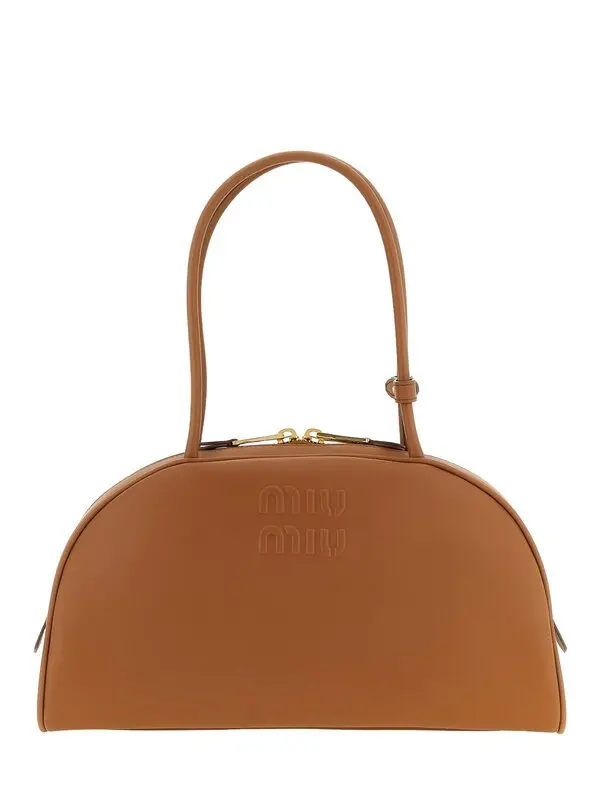 Miu Miu Beau Leather Shoulder Bag - Brown