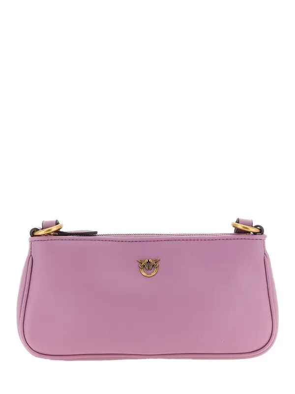 Pinko Silk Leather Mini Crossbody Bag - Pink