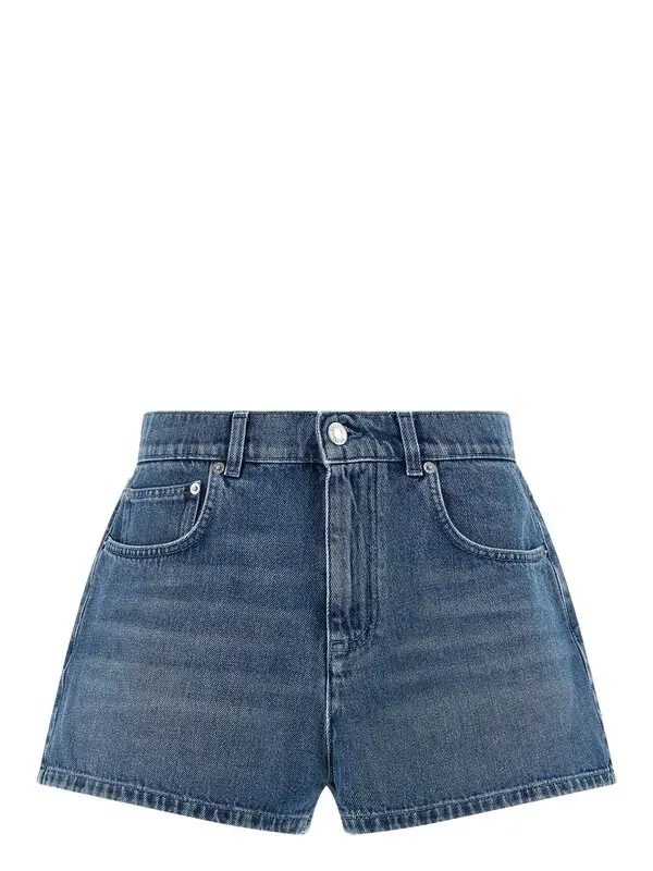 Moschino Heart Detail Denim Shorts - Blue