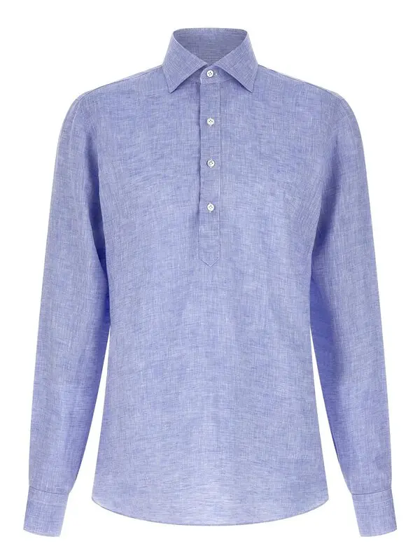 BORRIELLO NAPOLI Linen Blouse - Light Blue