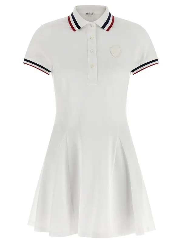Brunello Cucinelli Logo Embroidery Tennis Dress - White