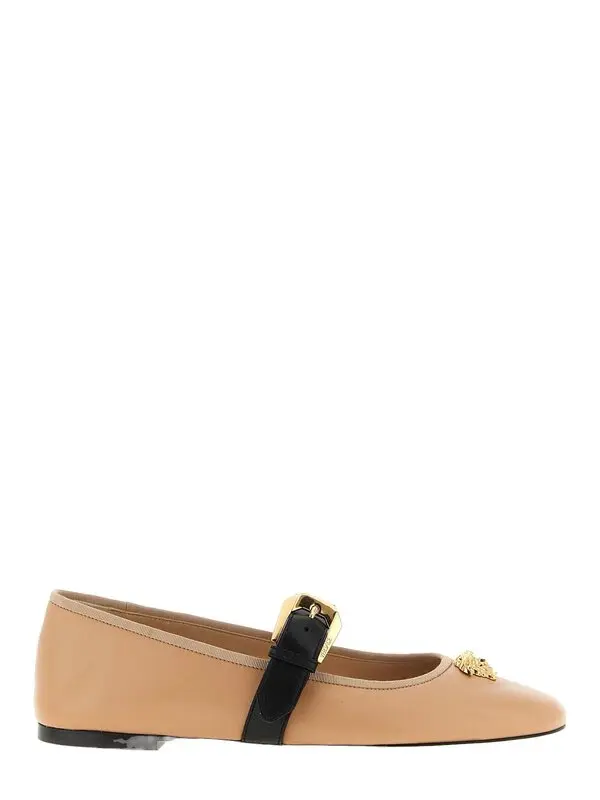 Versace La Medusa Nappa Leather Ballerina Flats - Pink