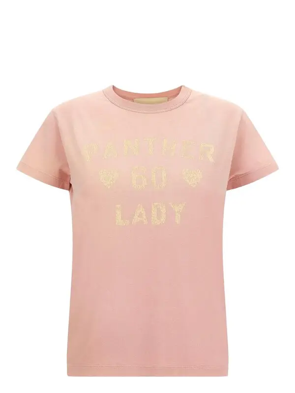 Valentino Garavani Panther Lady Cotton T-shirt - Pink
