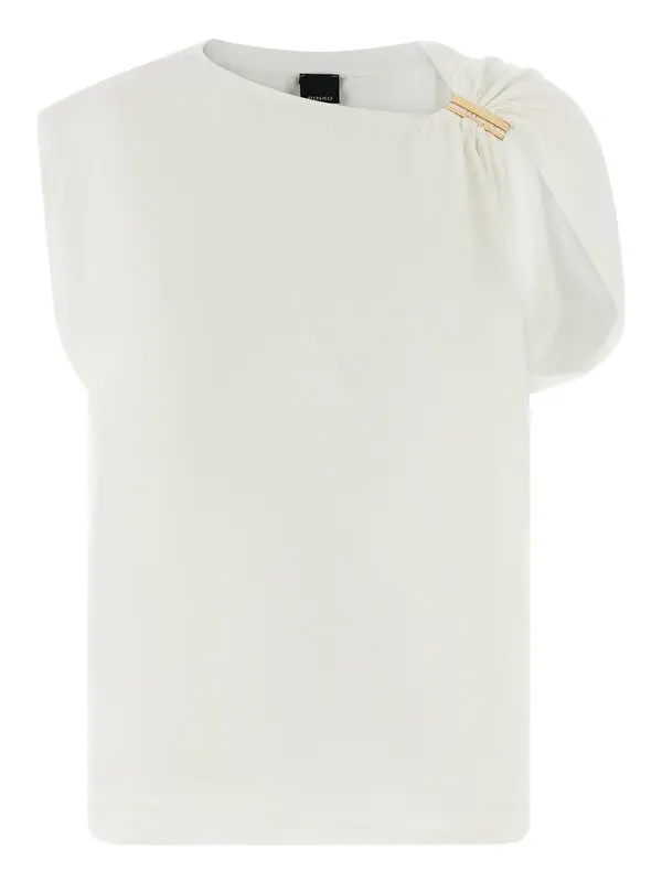 Pinko Melody Supima Cotton Stretch Interlock Top - White