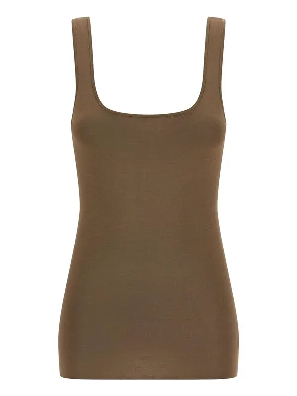 ENTIRE STUDIOS Square Neckline Top - Brown