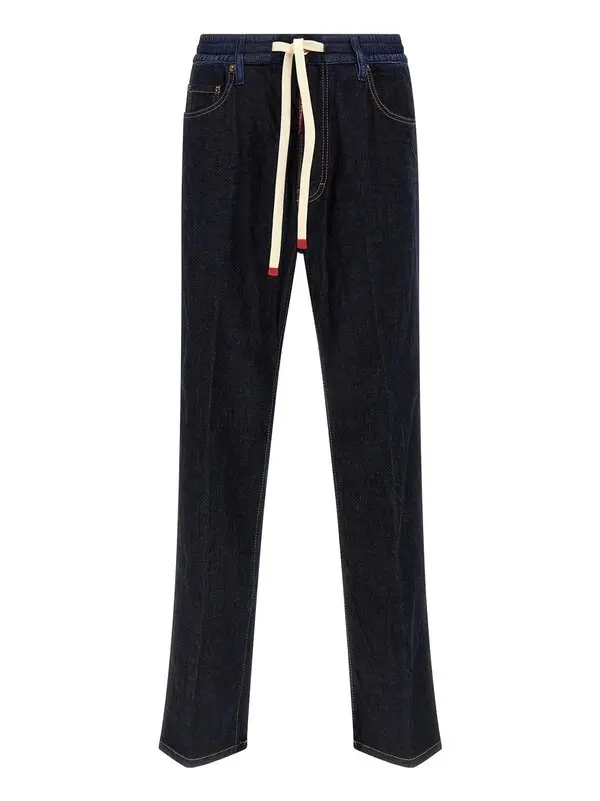 Dsquared2 Crinkled Effect Straight Leg Jeans - Blue