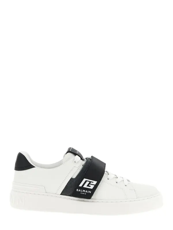 Balmain B-court Leather Sneakers - White/black