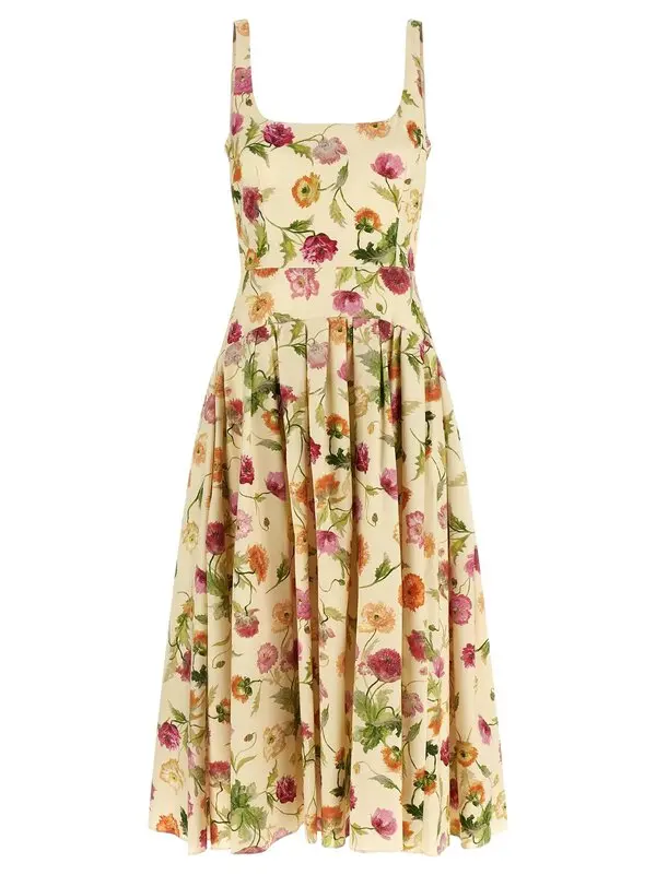 Carolina Herrera Wells Midi Dress - Beige