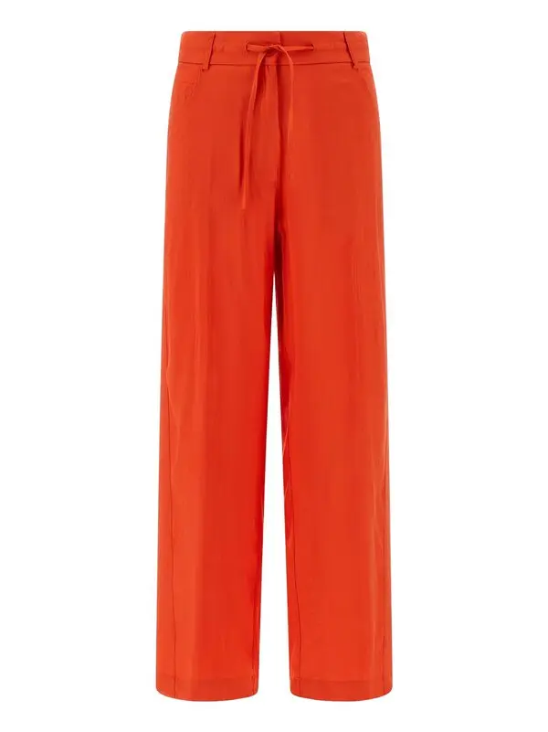 NUDE Viscose Wide Leg Trousers - Orange