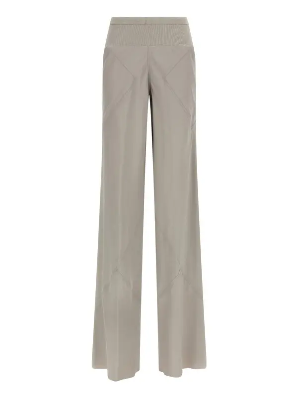 Rick Owens Silk Blend Wide Leg Pants - Gray