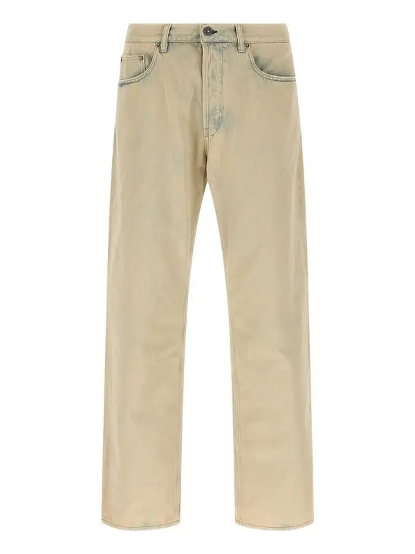 GOLDEN GOOSE Skate Cotton Denim Jeans - Beige