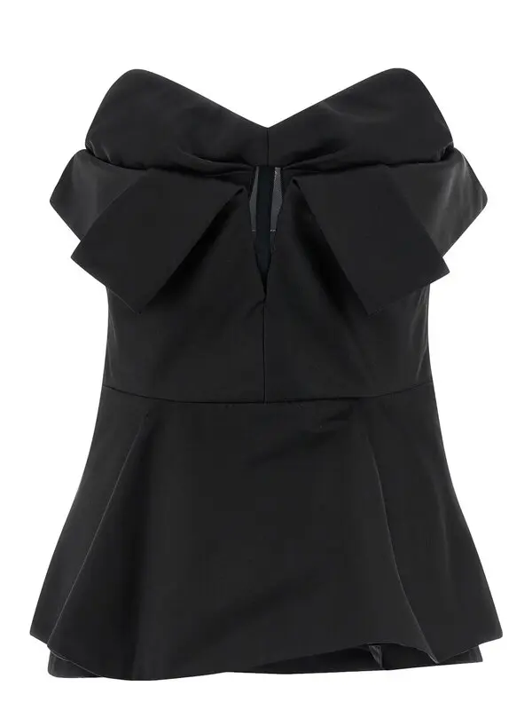 Alexander McQueen Duchesse Silk Bustier Top - Black