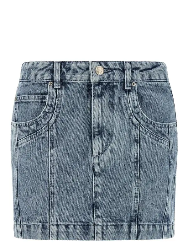 MARANT ETOILE Juana Cotton Denim Miniskirt - Light Blue