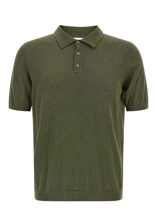 ROBERTO COLLINA Spongy Effect Polo Shirt - Green