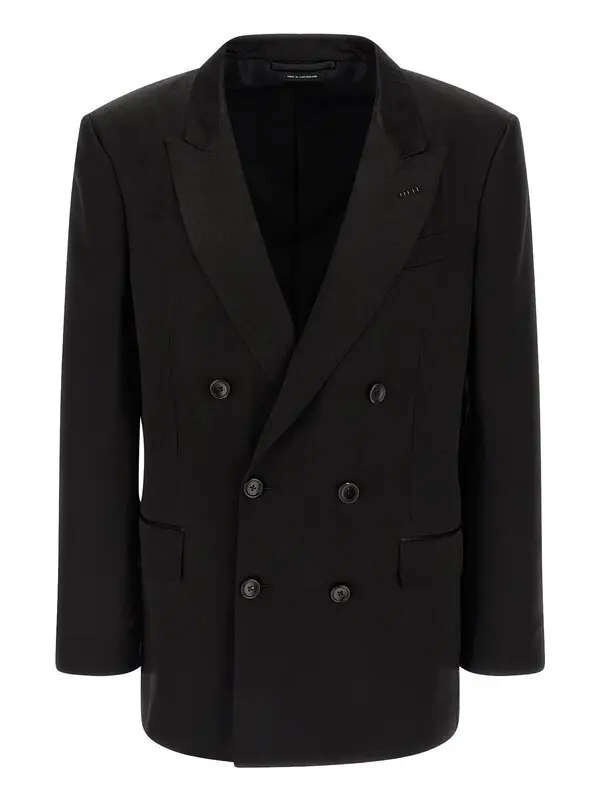 TOM FORD Tone-on-tone Polka Dot Blazer - Black