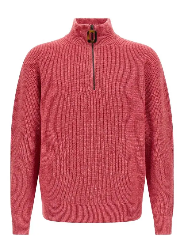 J.W.ANDERSON Half-zip Wool And Cotton Sweater - Pink