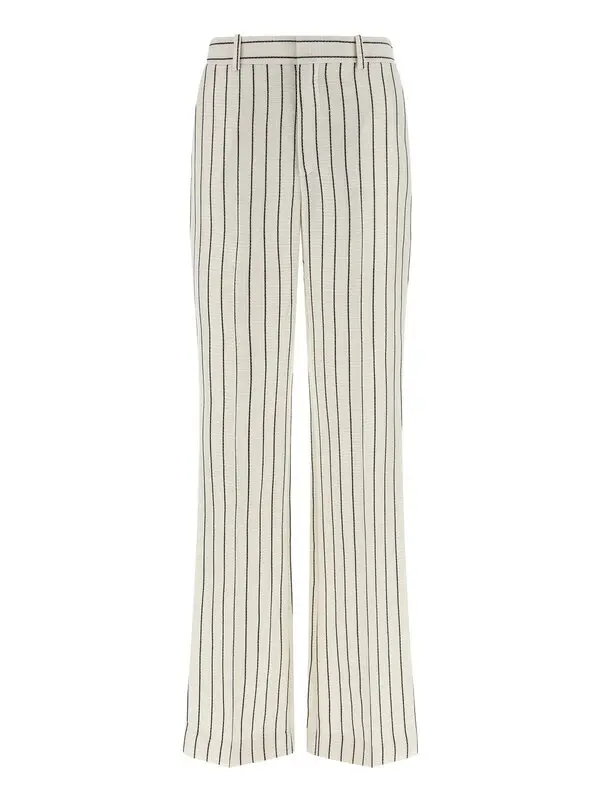 Balmain Striped Trousers - White