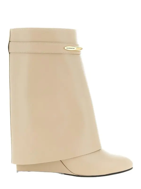 Givenchy Shark Pinch Calf Leather Ankle Boots - Beige