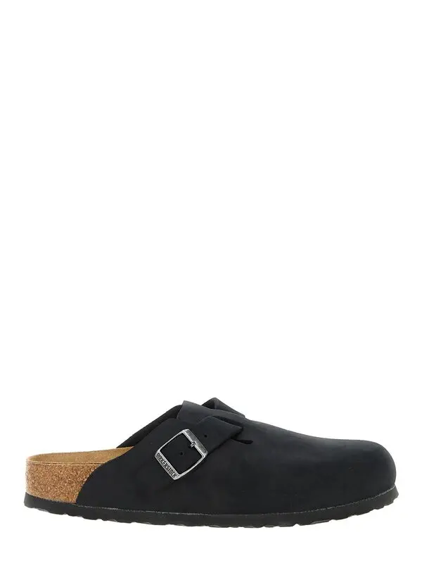 BIRKENSTOCK Suede Sabots - Black