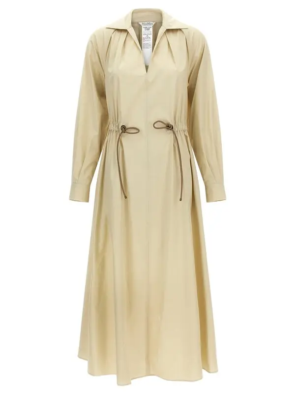Max Mara Mxmpedaggi Cotton Poplin Chemisier Dress - Beige
