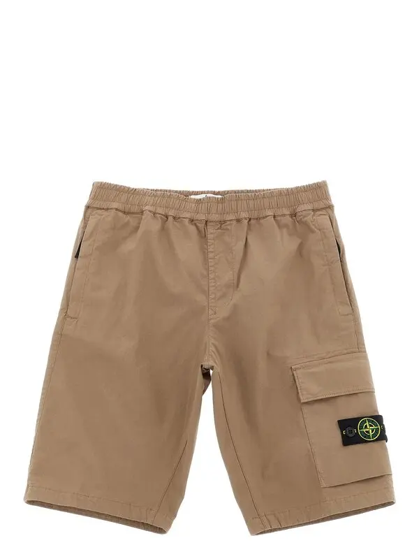 Stone Island Cargo Bermuda Shorts - Beige