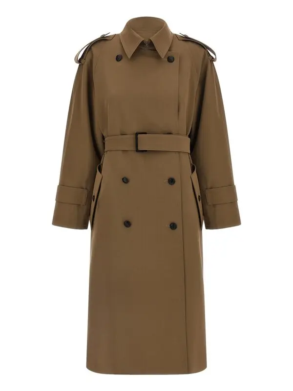 Max Mara Mxmcerto Wool Gabardine Trench Coat - Brown