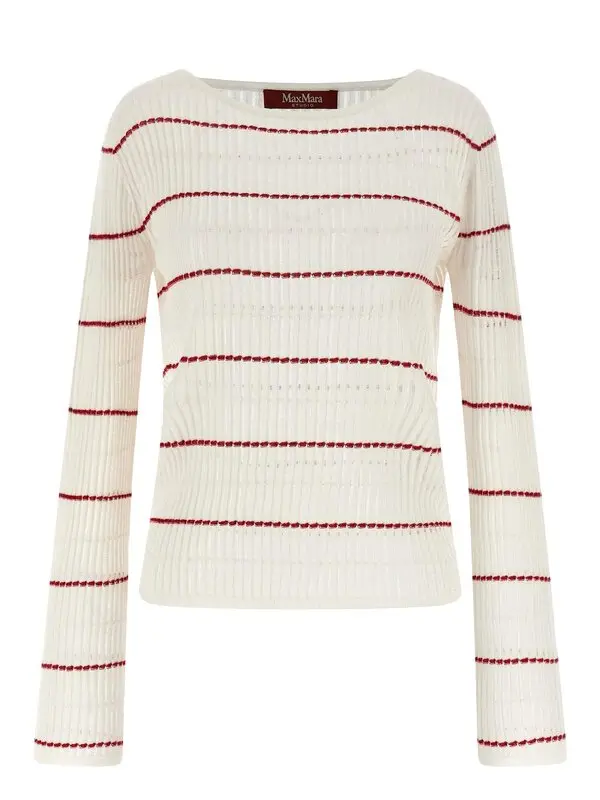 Max Mara Stepdone Silk And Wool Blend Sweater - White