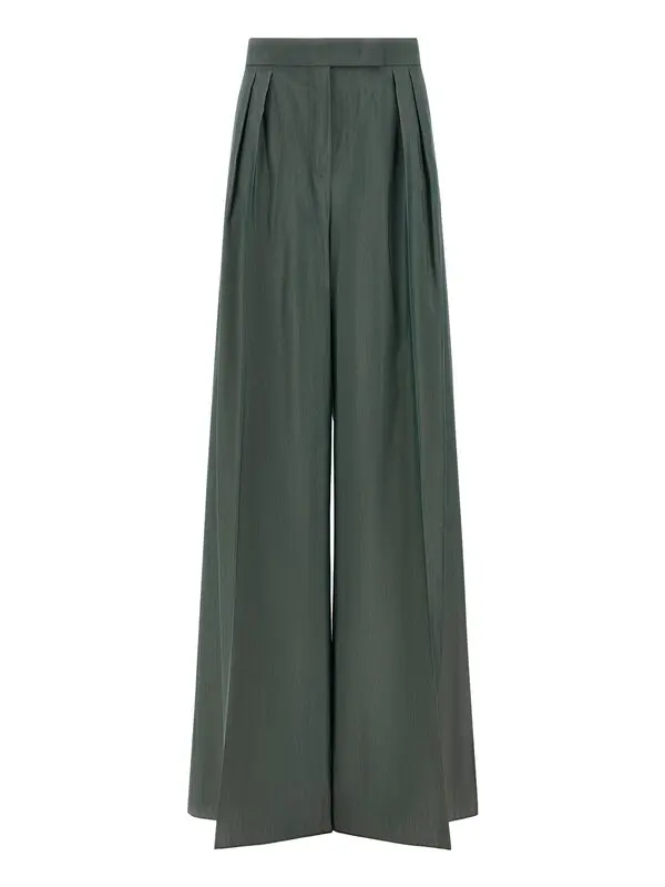Max Mara Wool And Silk Tailored Trousers - Green