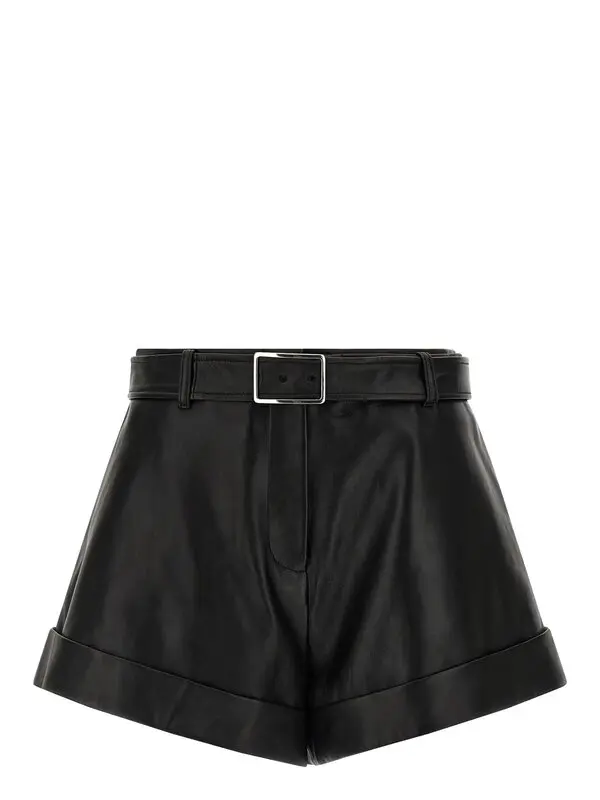 Sportmax Spxvasaio Leather Shorts - Black