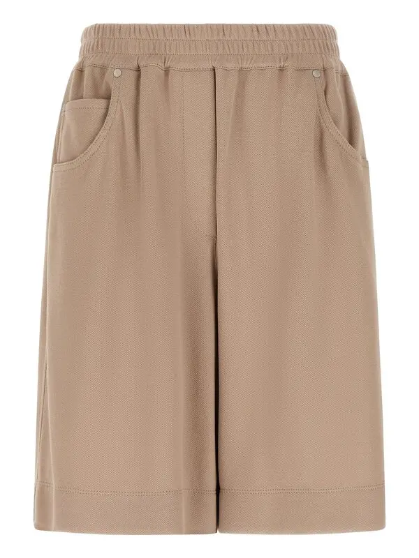 Brunello Cucinelli Piqué Cotton Shorts - Brown