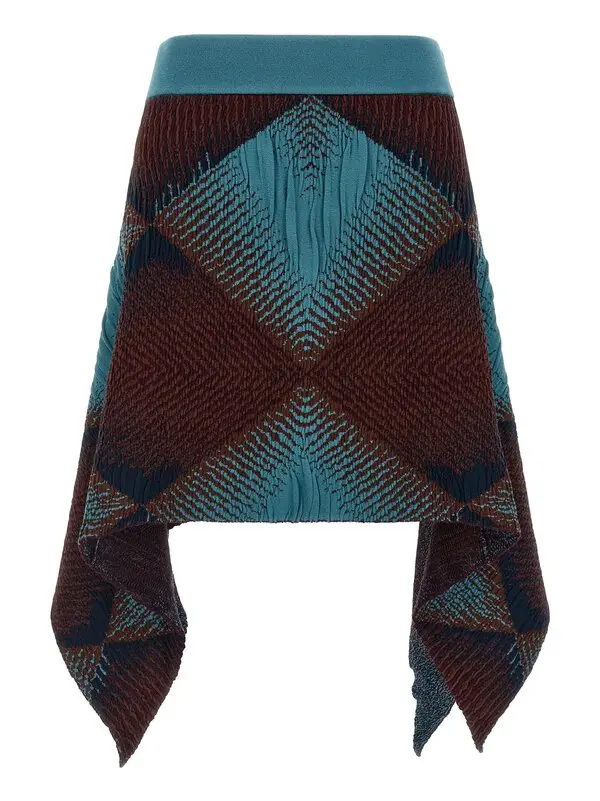 KIKO KOSTADINOV Ikat Argyle Jacquard Knit Skirt - Blue