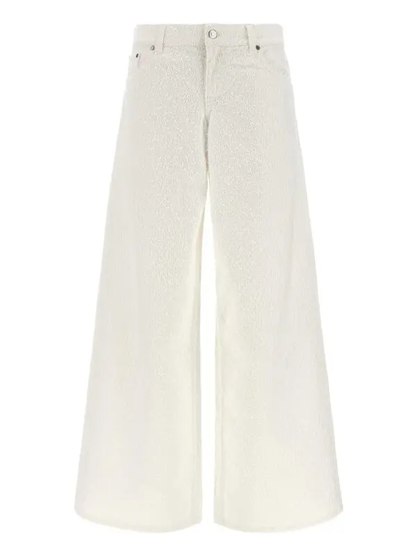 Stella McCartney Boucle Cotton Denim Jeans - White