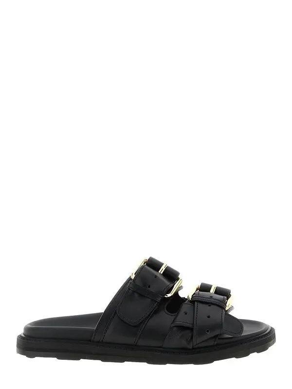 Moschino Double Strap Sandals - Black