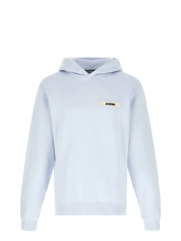 Jacquemus Le Hoodie Gros Grains Cotton Sweatshirt - Light Blue