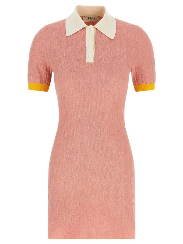 Fendi Color-block Mini Dress - Pink