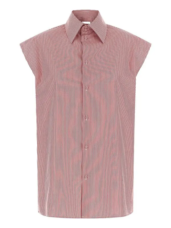 ARMARIUM Malik Striped Cotton Poplin Shirt - Red