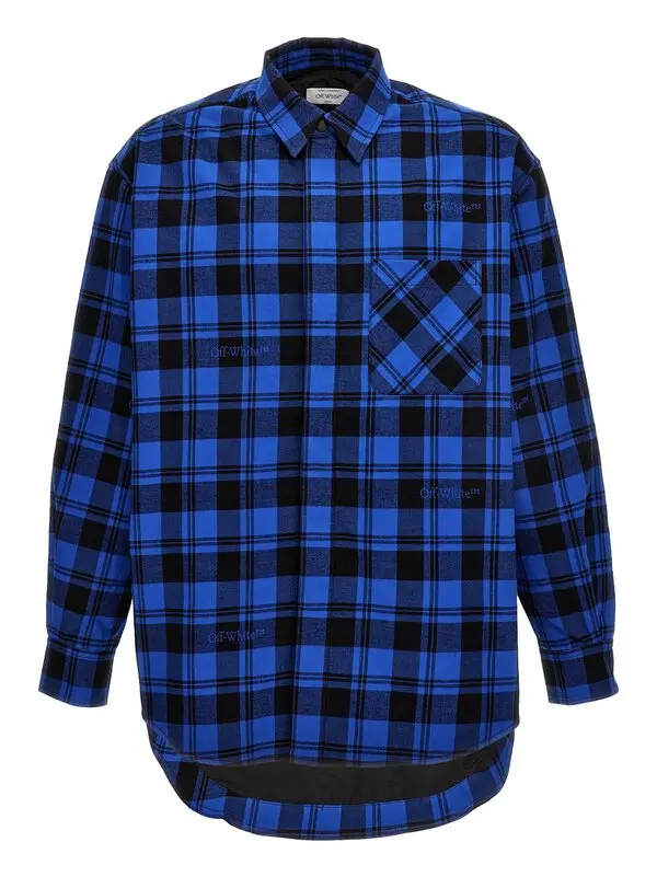Off-White Check Flannel' Overshirt - Blue