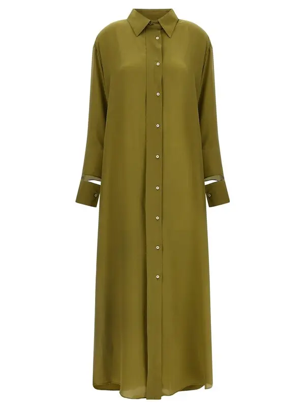 MAISON JEJIA Antoine Silk Shirt Dress - Green