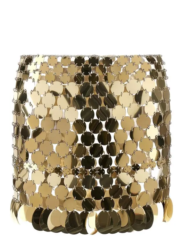 Rabanne Metallic Mini Jupe Skirt - Gold