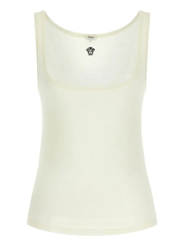Versace La Medusa Embroidery Top - White