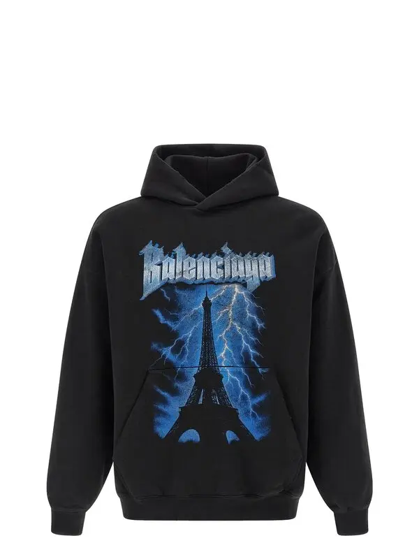 Balenciaga Thunderstorm Hoodie - Black