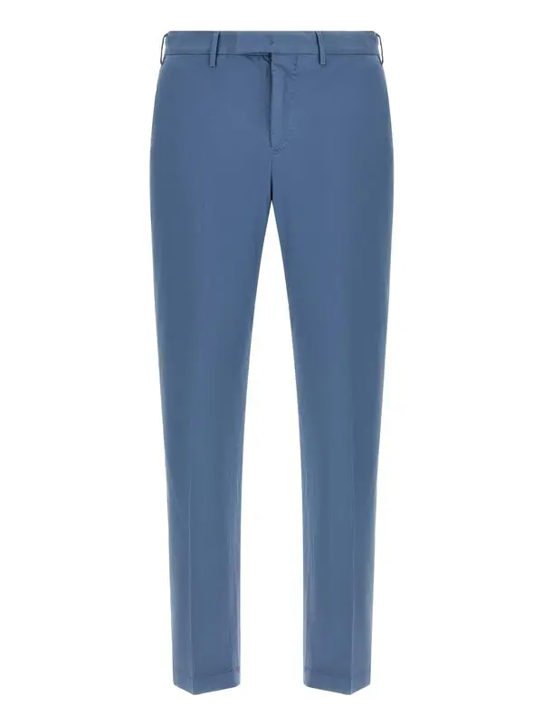 PT TORINO Master Stretch Cotton Gabardine Trousers - Light Blue